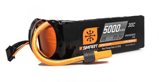 Spektrum 5000mAh 6S 22.2V 30C SMART Hardcase LiPo Battery With IC5/EC5 ...